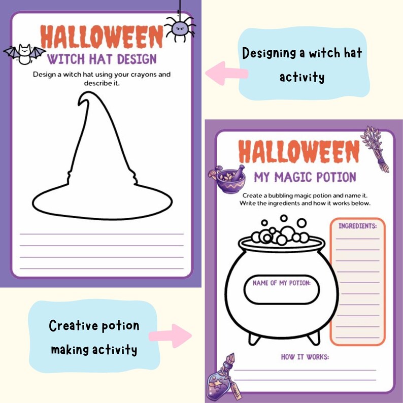 Halloween Activity Pack, Games, Coloring, Writing (PDF Download) - Etsy