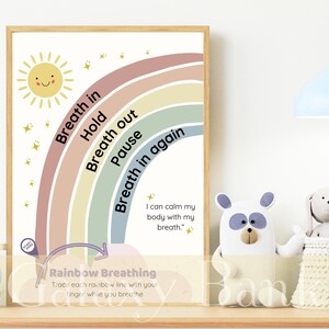 Boho Rainbow Breathing Exercise Poster for Kids (digital Download) - Etsy