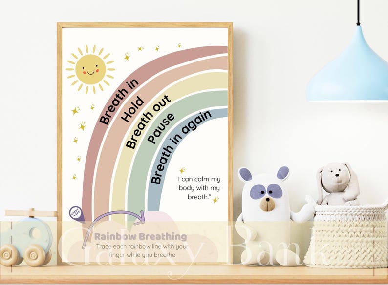 Boho Rainbow Breathing Exercise Poster for Kids (digital Download) - Etsy