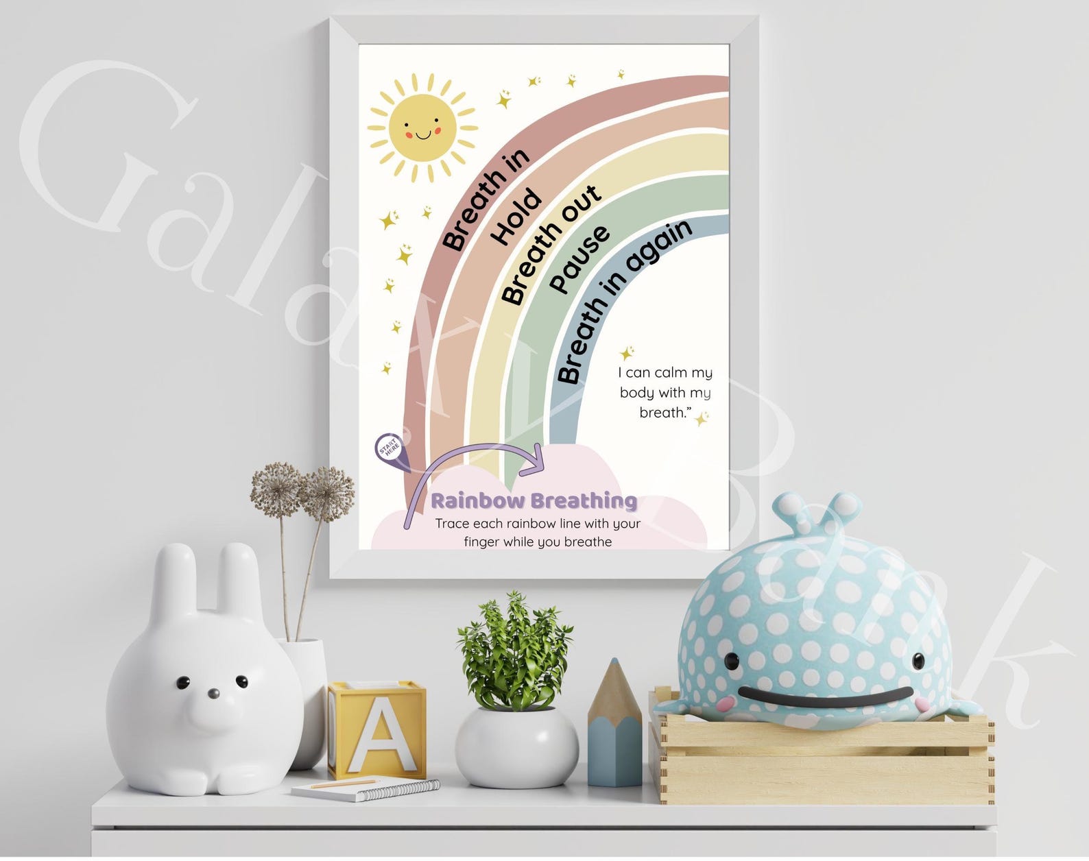 Boho Rainbow Breathing Exercise Poster for Kids (digital Download) - Etsy
