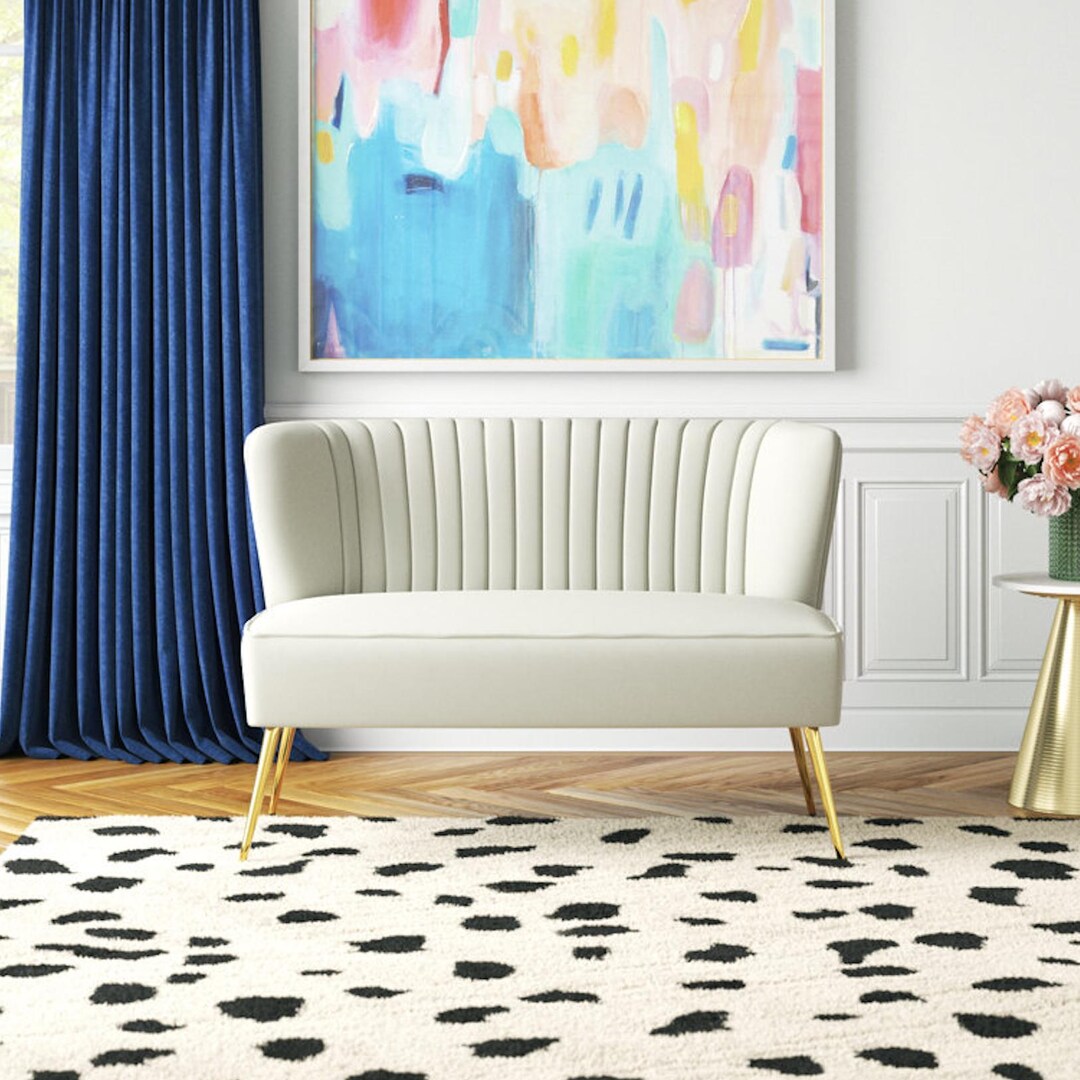 Euclid 47" Velvet 2-seat Armless Loveseat Handmade - Etsy