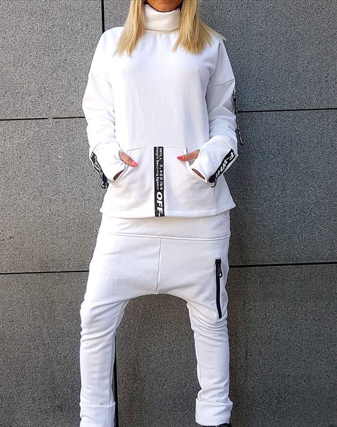 Casual Harem Women Set/ Wite Women Set/comfortable Warm Set/ Autumn ...