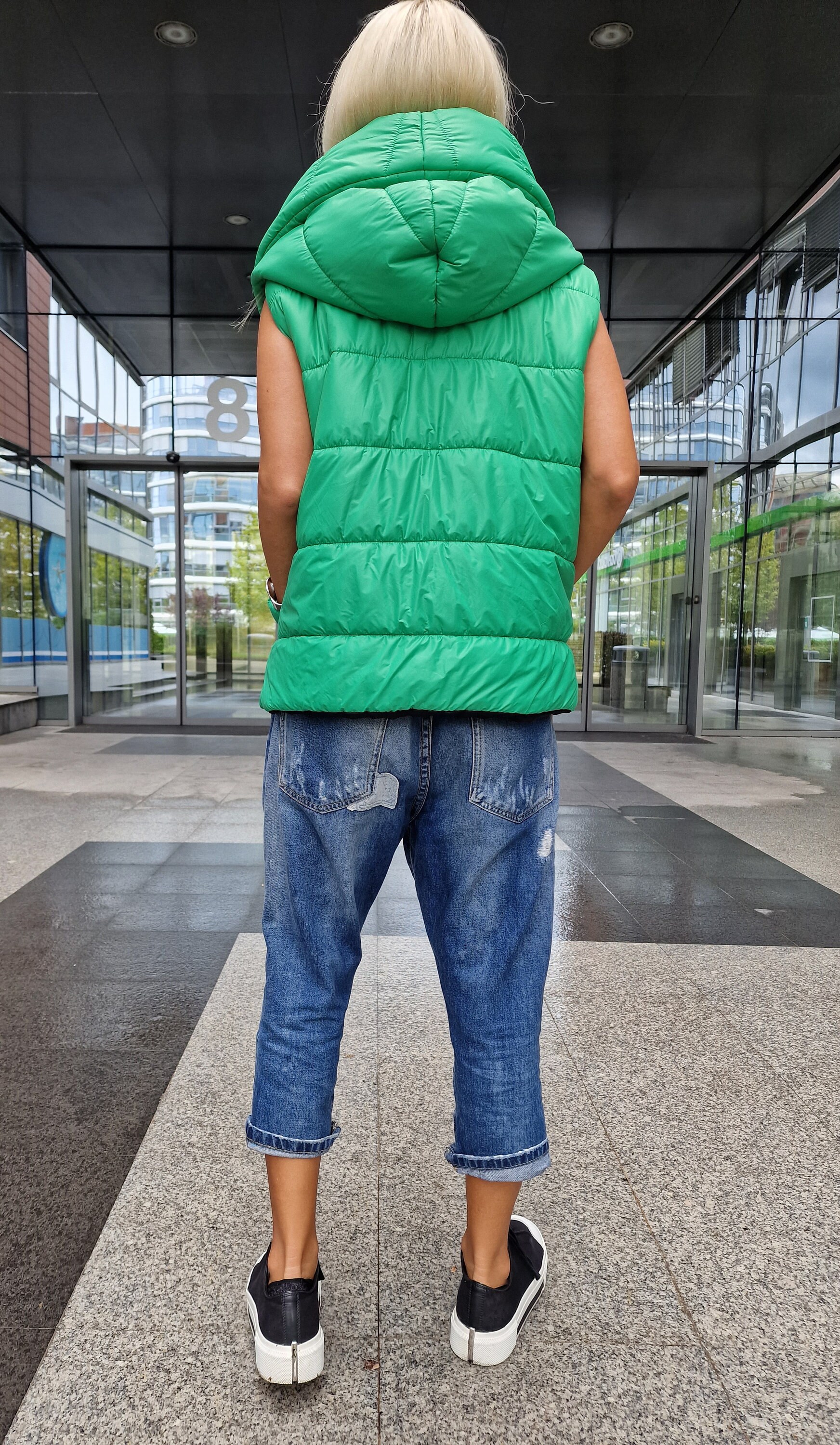 Sleeveless Hooded Vest Short Jacket With Oversized Hood - Etsy