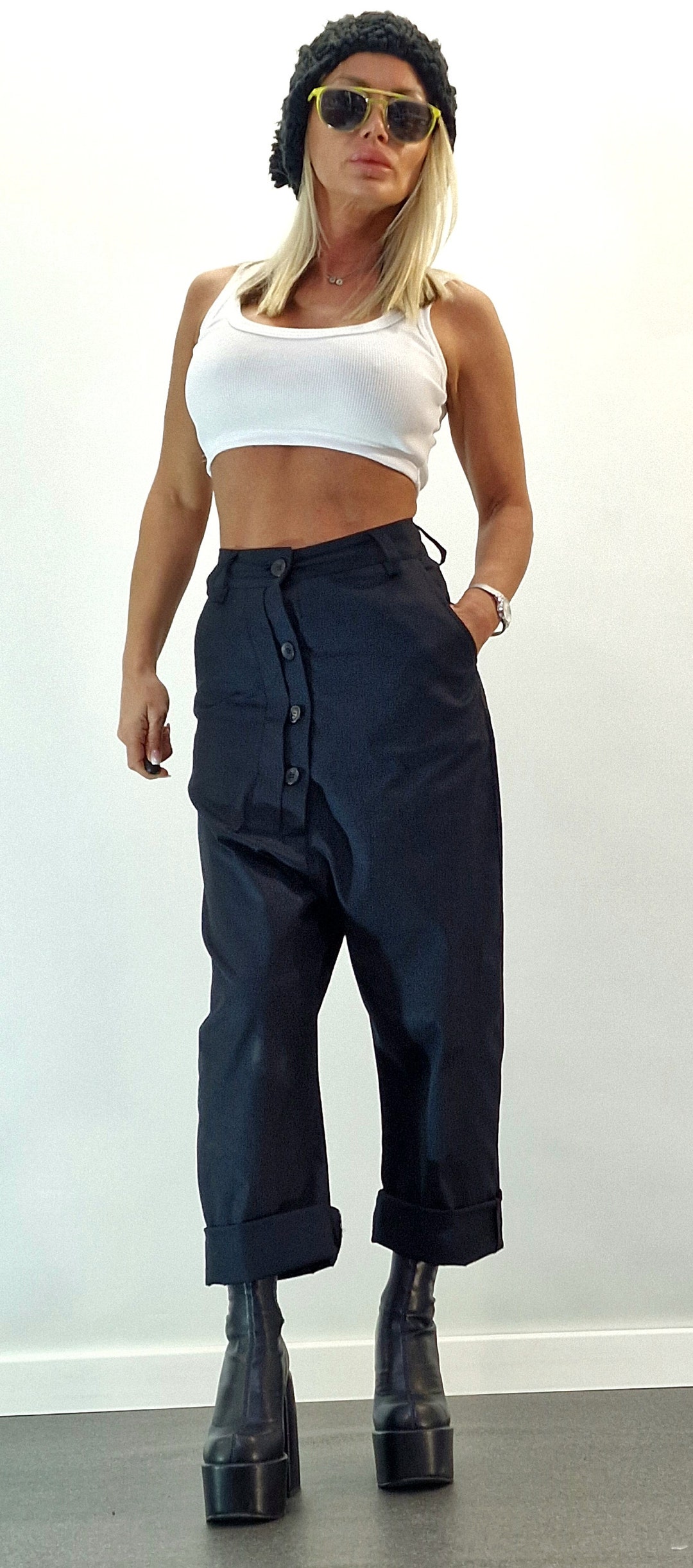 High Waste Baggy Pants, Harem Pants, Loose Drop Crotch Pants, Gipsy ...