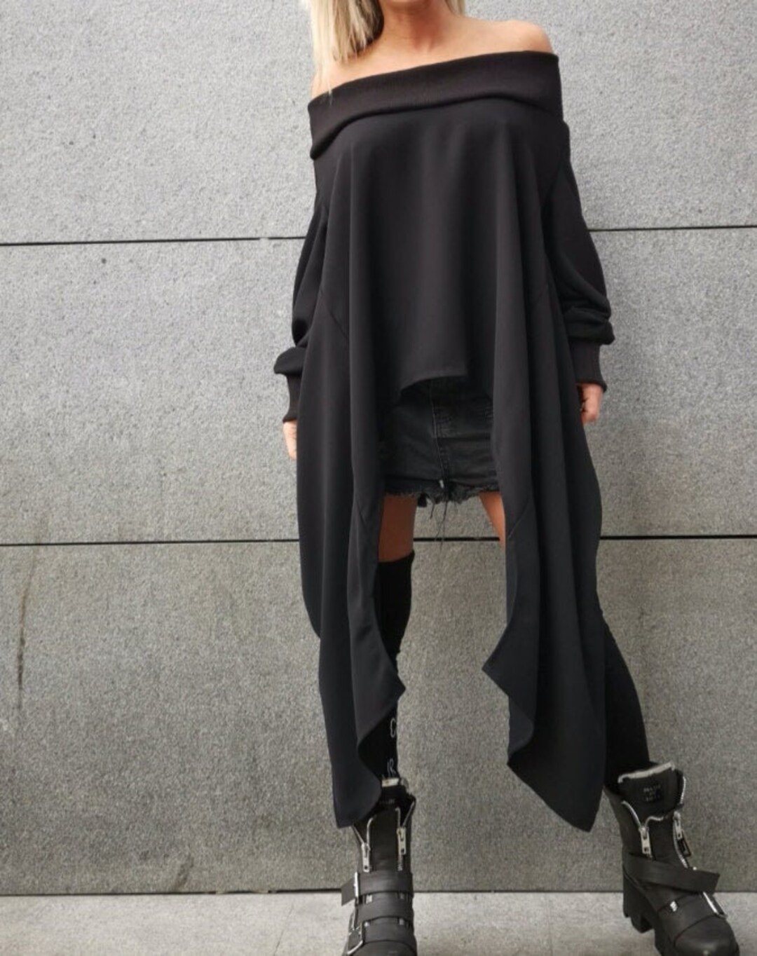 Asimetric Woman Tunic/gothic Woman Top/ Loose Top/ Extravagant Tunic ...