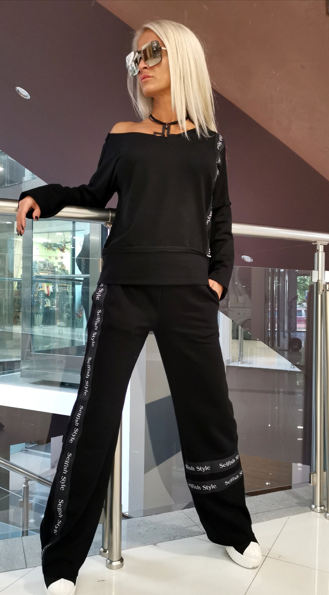 Sport Women Set / Black Sport Set / Casual Style Set/loose Set /jogging ...