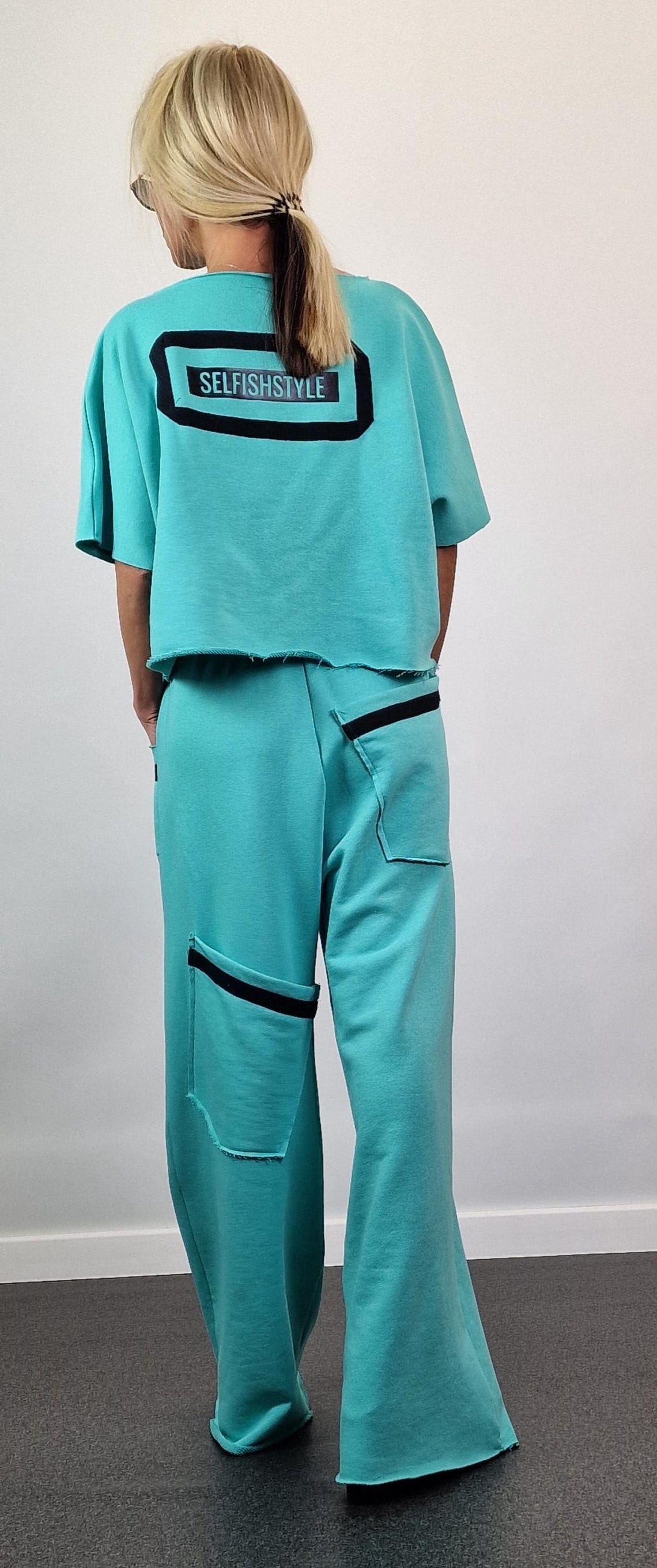 Cotton Maxi Suit: Avant-garde Oversized Top & Drop Crotch Pants - Etsy
