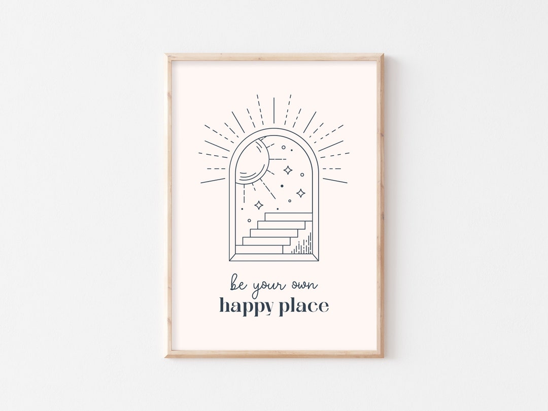 Be Your Own Happy Place Wall Art Print | Bohemian Boho Style ...