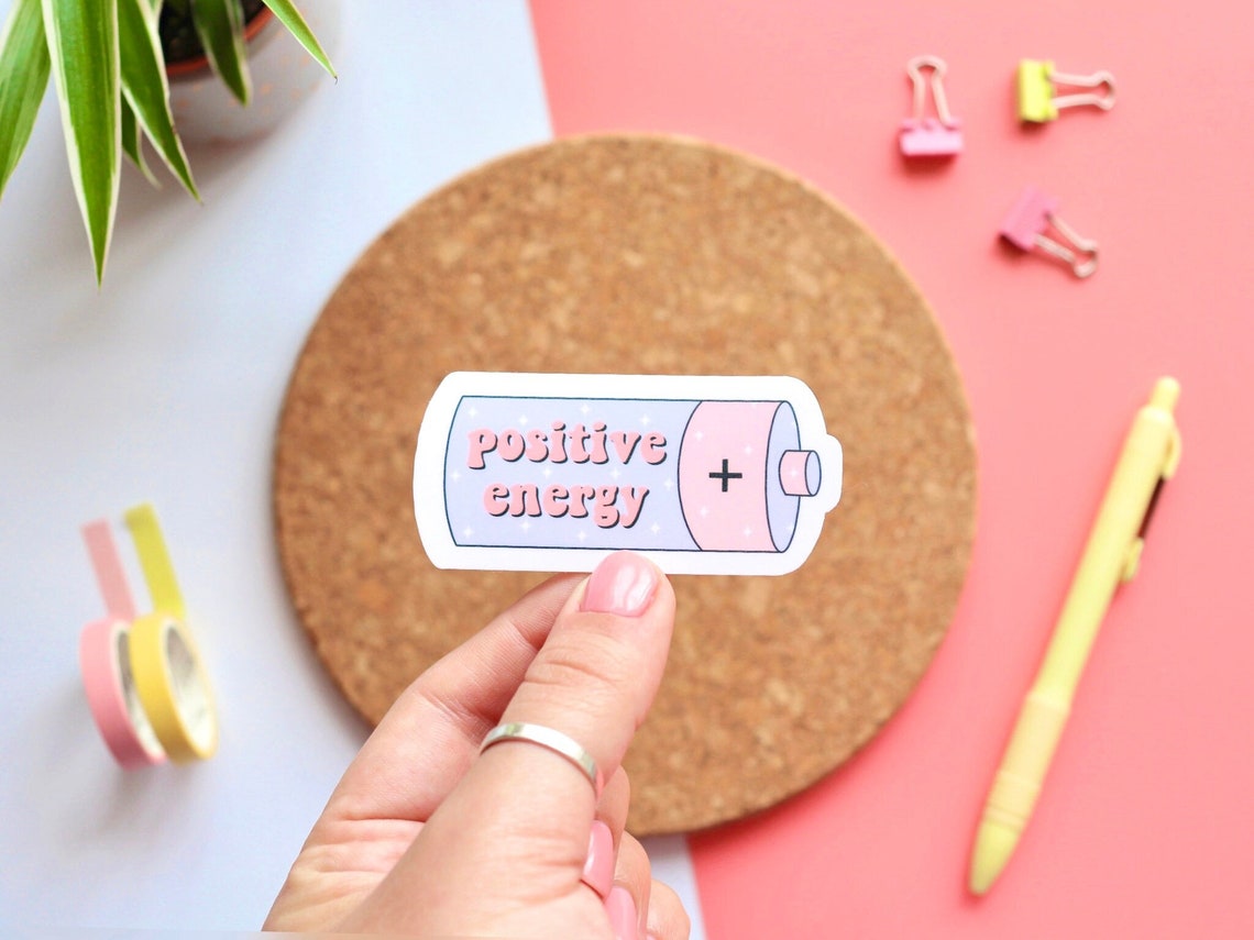 Positive Energy Vinyl Sticker Die Cut Sticker Waterproof - Etsy