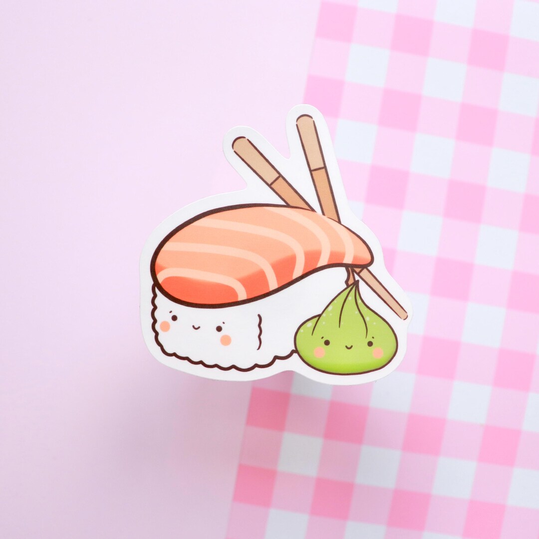 Kawaii Sushi and Wasabi Sticker – Cute Japanese Food Design, Fun ...
