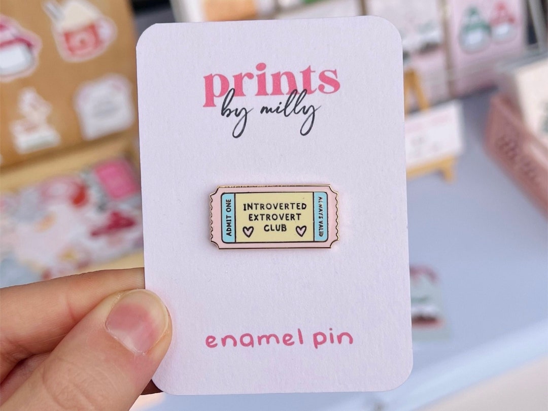 Introverted Extrovert Club Gold Enamel Pin | Funny Enamel Pin ...