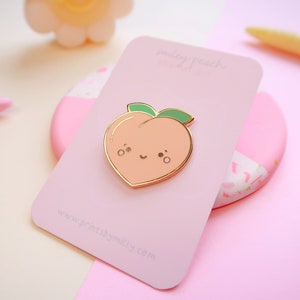 Smiley Peach Enamel Pin | Kawaii Peach Hard Enamel Pin | Lapel Pin ...
