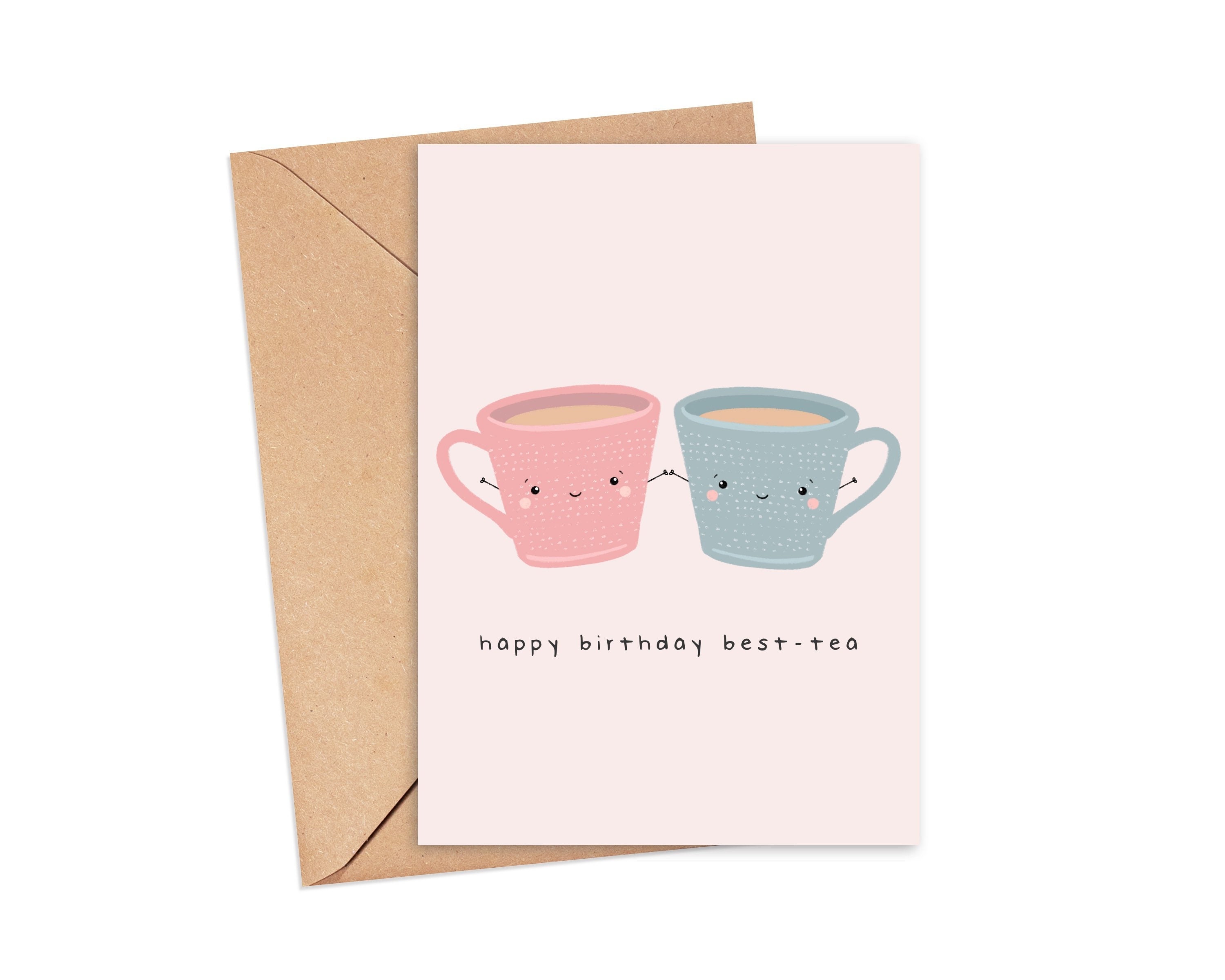 Happy Birthday Best-tea Card Funny Pun Birthday Card for | Etsy