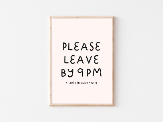 Please Leave by 9 Wall Art Print Funny Hallway Print - Etsy