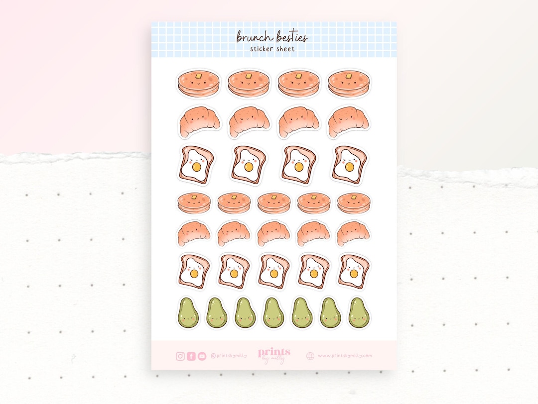 Brunch Besties Sticker Sheet Planner Stickers Bullet Journal Stickers ...
