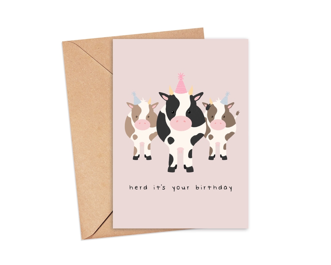 Herd It's Your Birthday Card | A6 | Funny Pun Humour Card | Joke Card ...