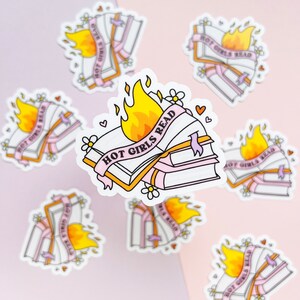 Hot Girls Read Sticker Waterproof Book Lover Kindle Lover Reading Gift ...