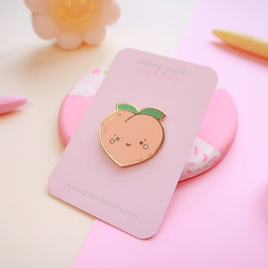 Smiley Peach Enamel Pin | Kawaii Peach Hard Enamel Pin | Lapel Pin ...