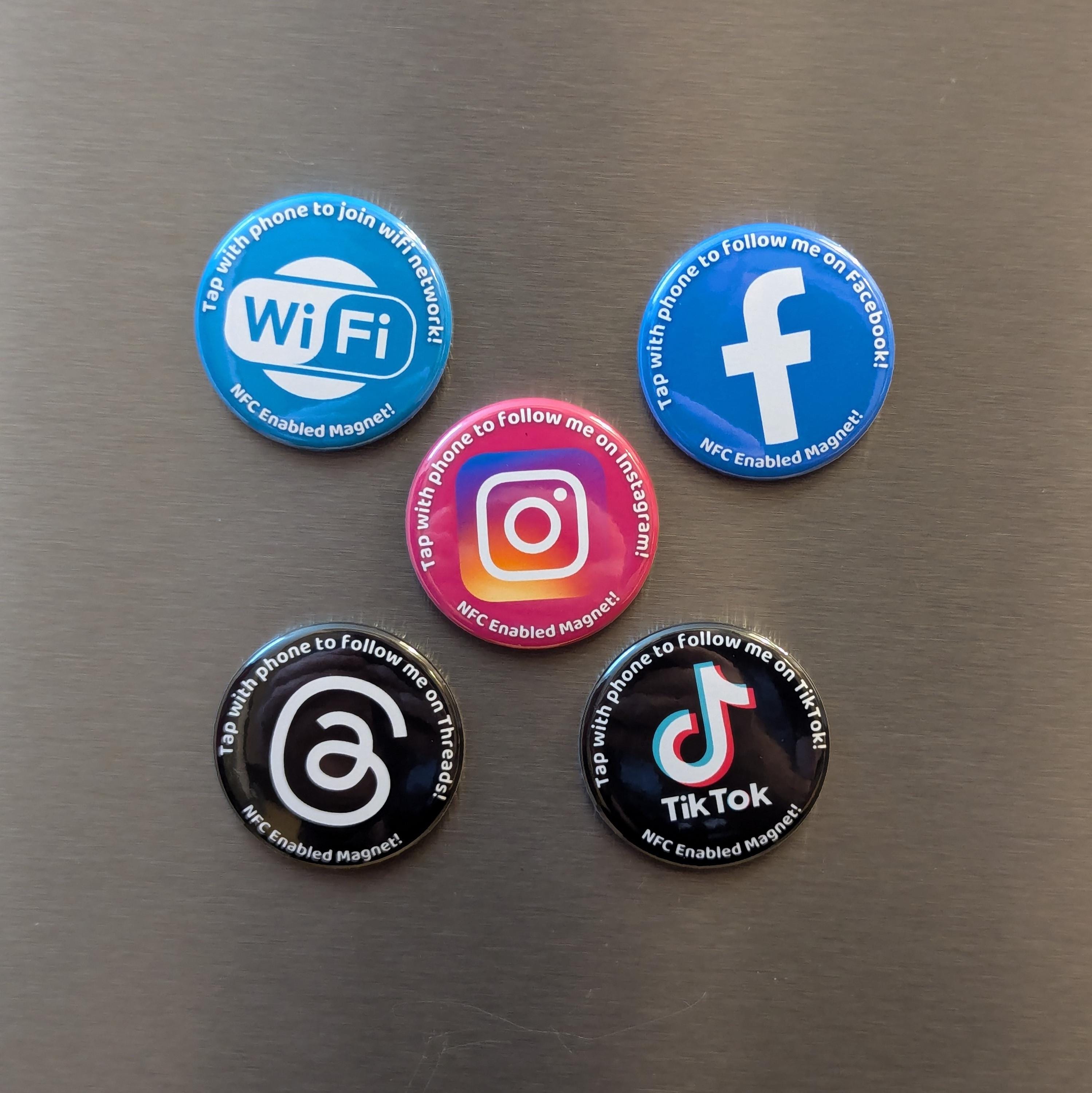 NFC Social Media Magnet – Customizable Digital Business Card (Ø4cm | 1 ...
