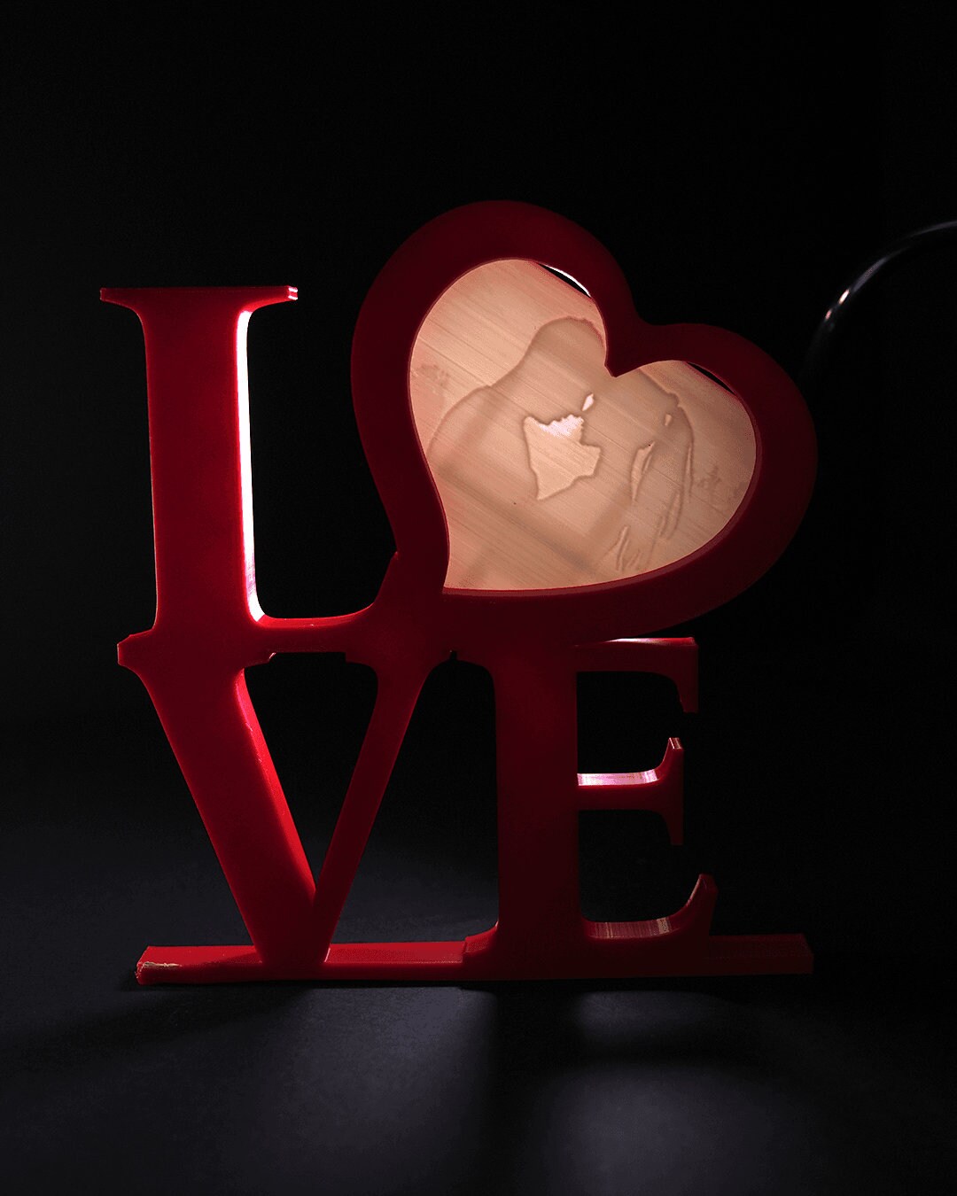 Lithophane Love Sign With Your Own Photo - Etsy