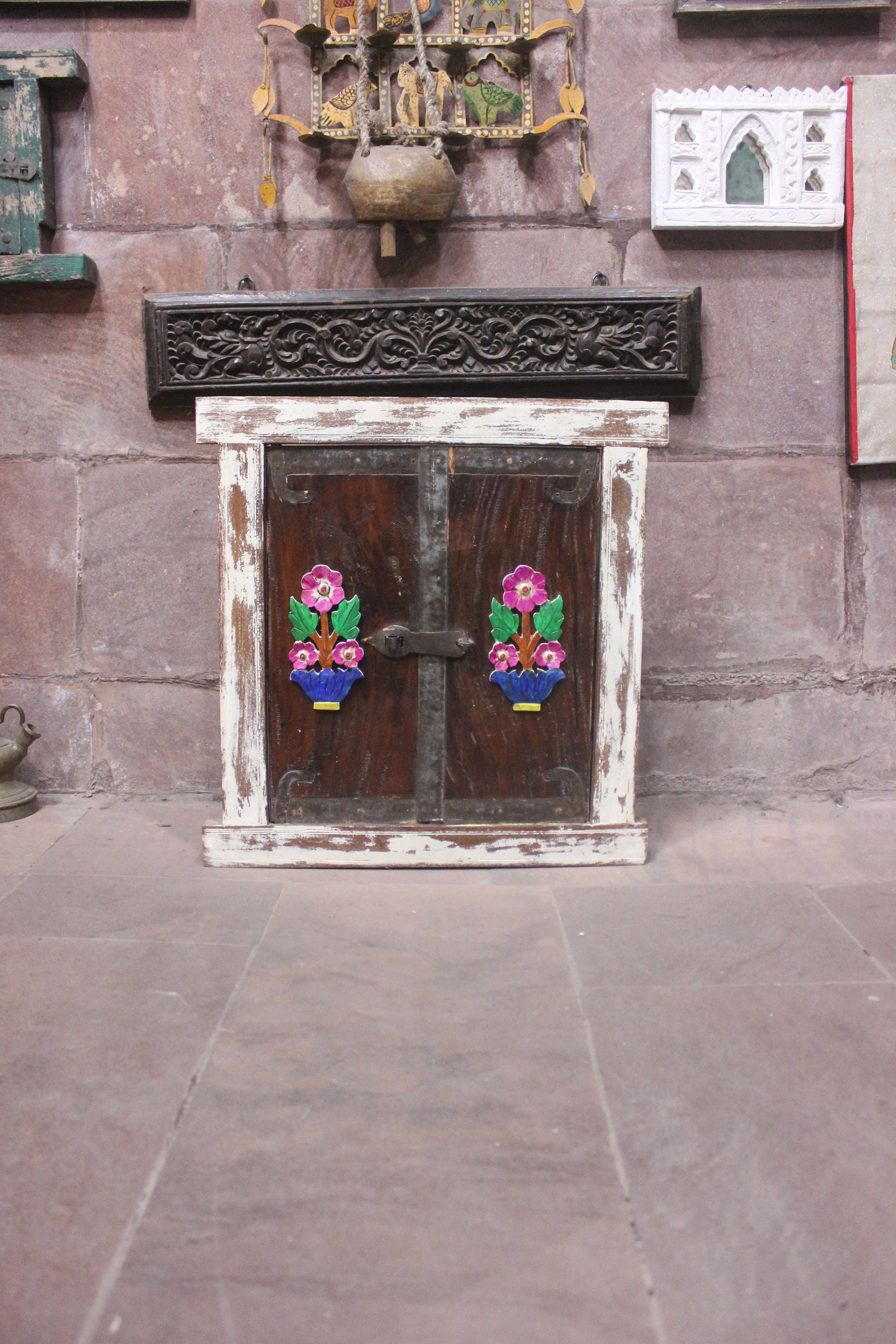 Antique Indian Floral Design Wall Decorative Window Rustic - Etsy