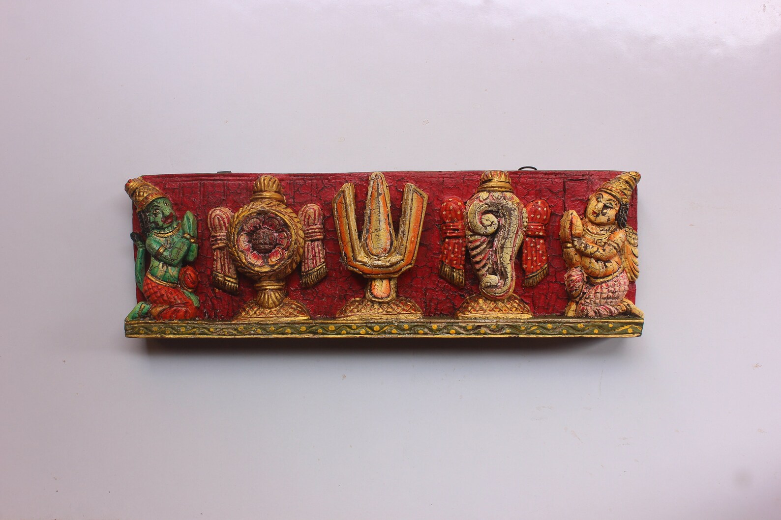 Wooden Rustic Shankh Chakra Panel Vishnu Shankh Chakra Panel - Etsy