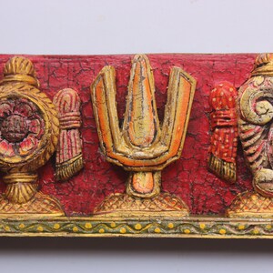 Wooden Rustic Shankh Chakra Panel, Vishnu Shankh Chakra Panel , Diwali ...