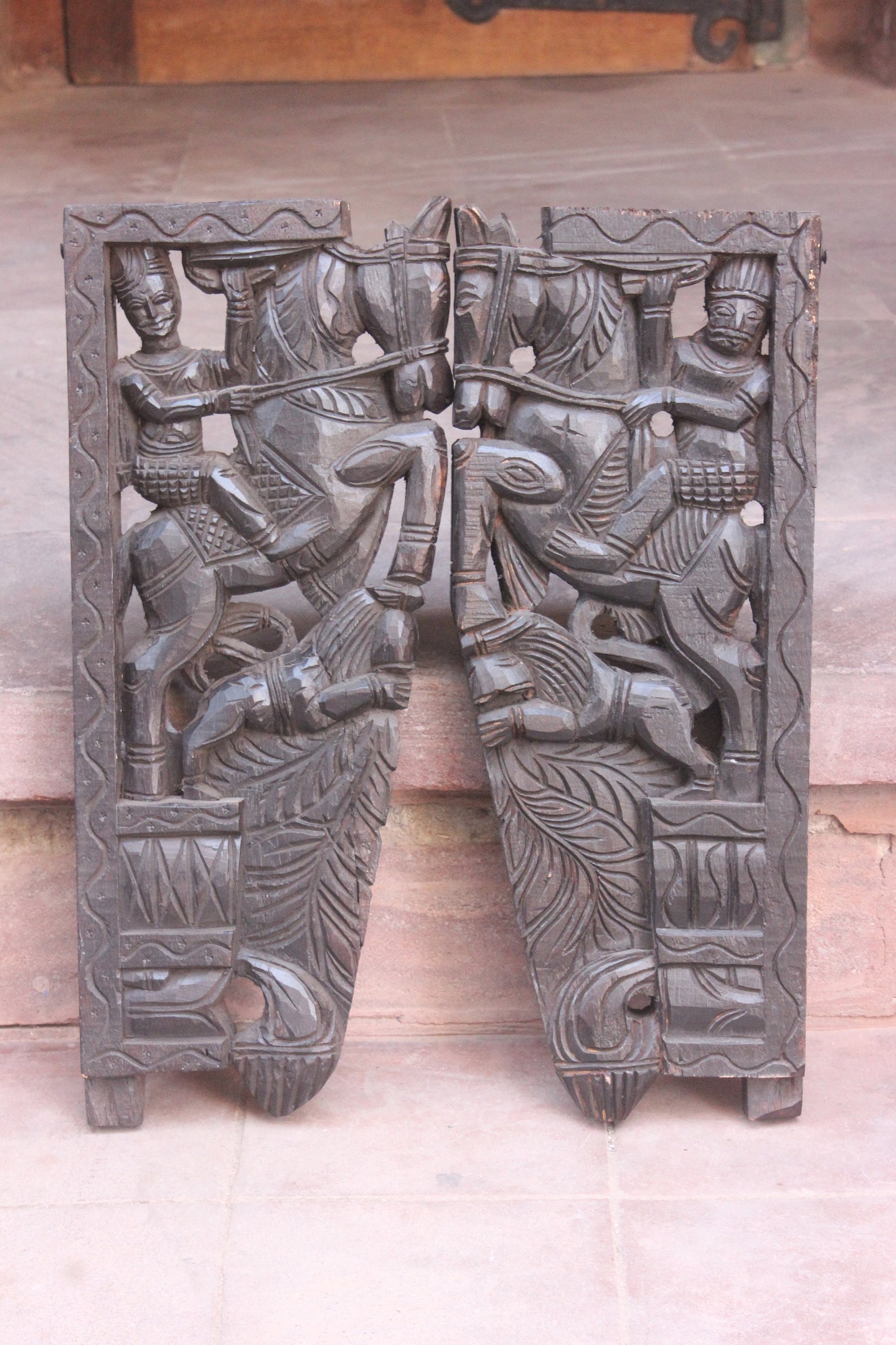 Pair Of Indian Temple Wooden Brackets /vintage pillar | Etsy