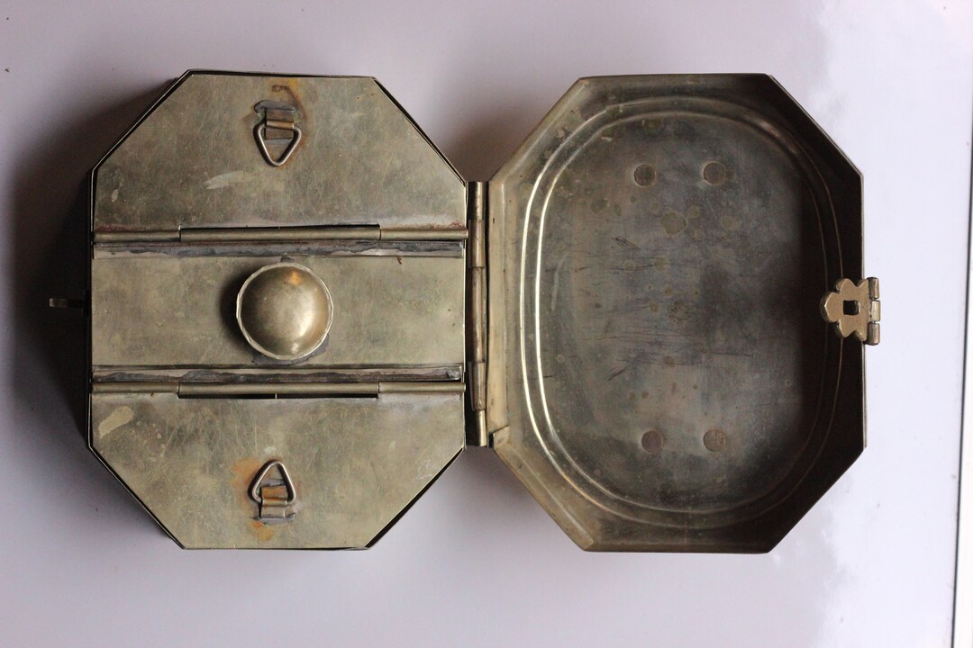 German Silver Paan Daan Box: Antique Brass Jewelry Keepsake - Etsy