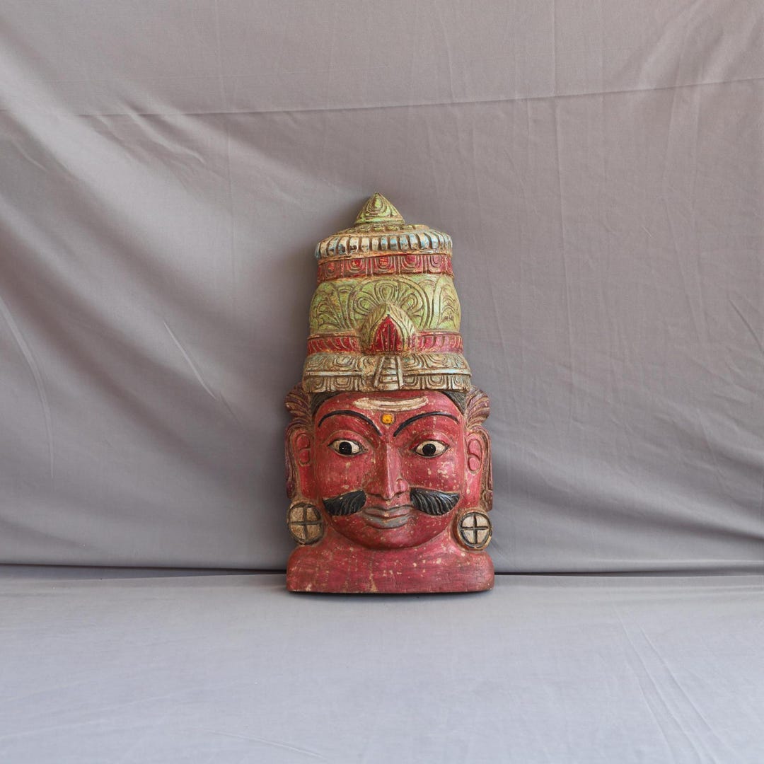 Garuda Wooden Wall Decorative Figure Rustic Antique Style Statue Mask ...