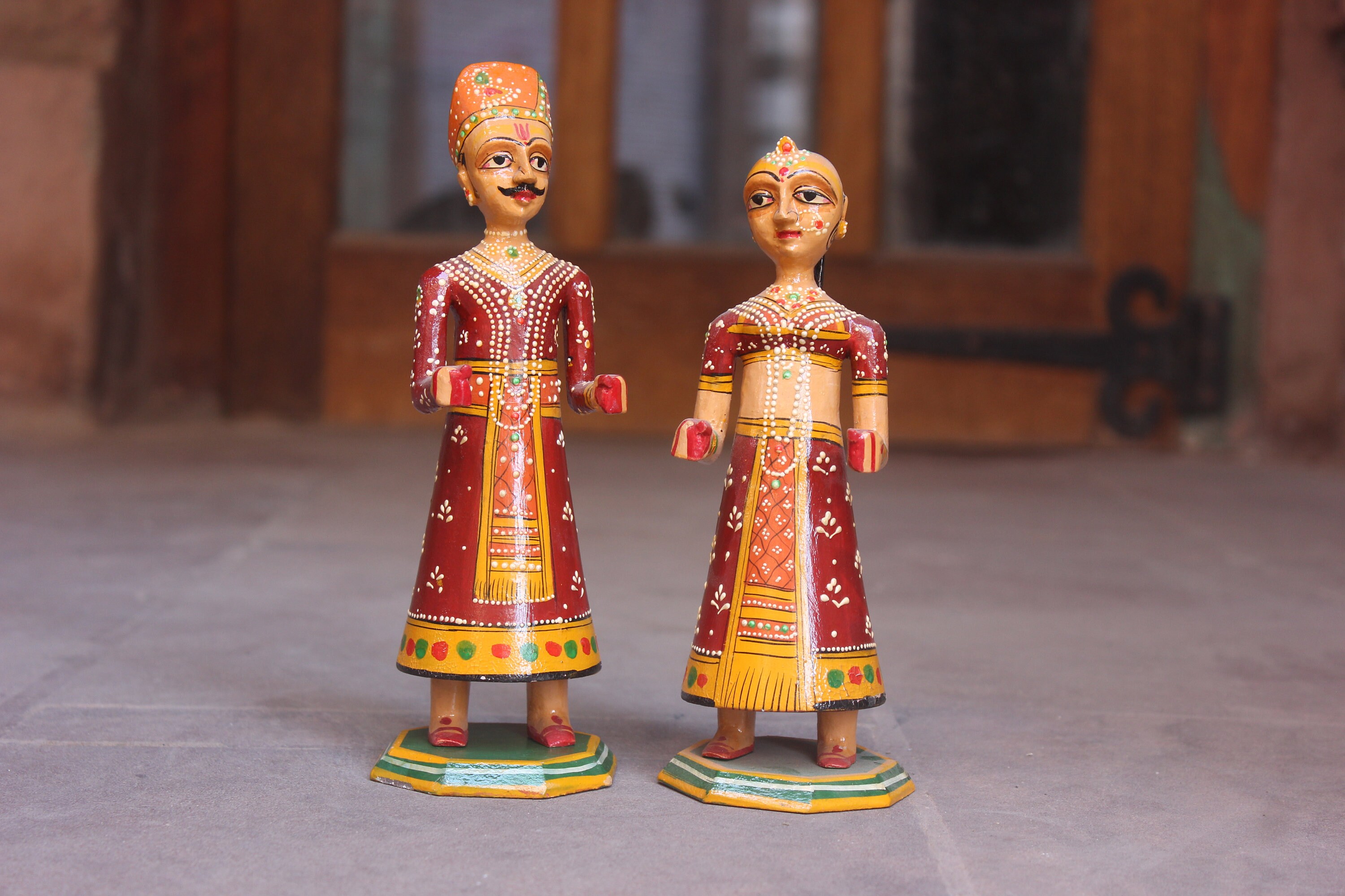 Rajasthani Wooden Handmade N Handpainted Gangaur Doll Pair | Etsy