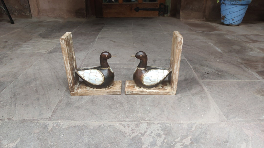 Bookend || Wooden Duck Bookend || Home Decorative Bookend Pair ...