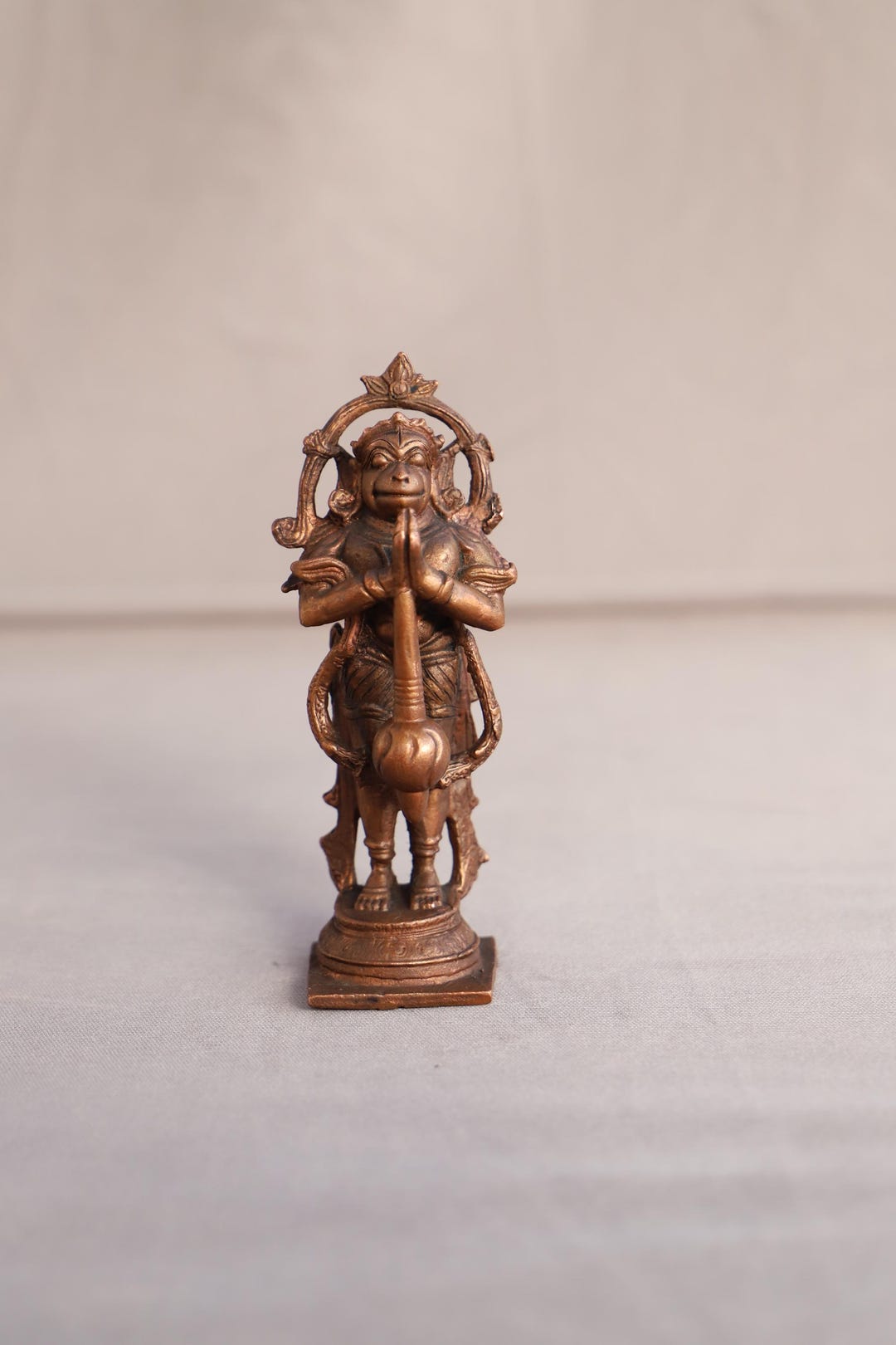 Handcrafted Copper Hanuman Idol – Folding Hands | Gada in Hand ...