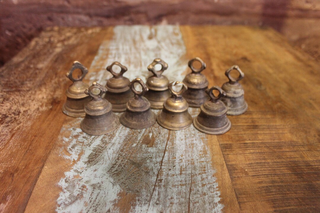 Brass Bells Vintage Brass Bells Set of Nice Pieces Hanging Small Bells ...