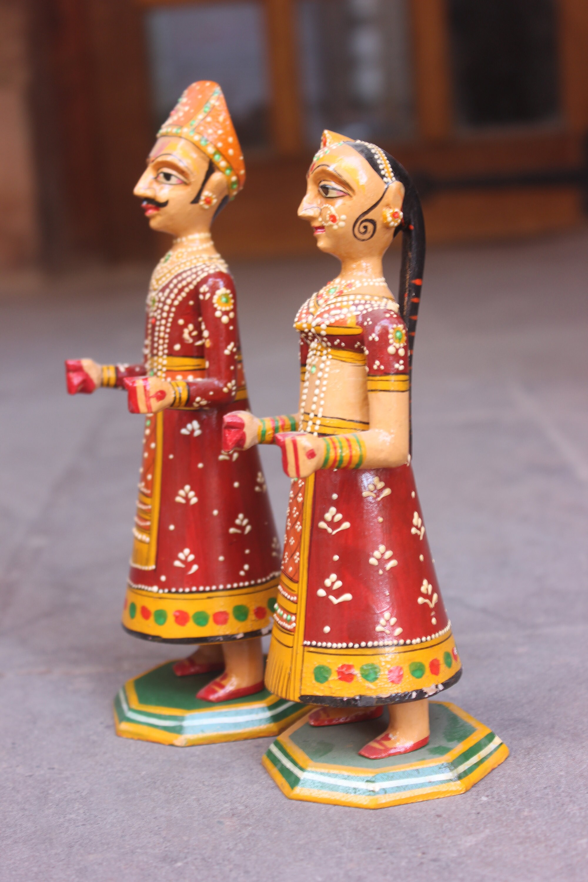 Rajasthani Wooden Handmade N Handpainted Gangaur Doll Pair | Etsy