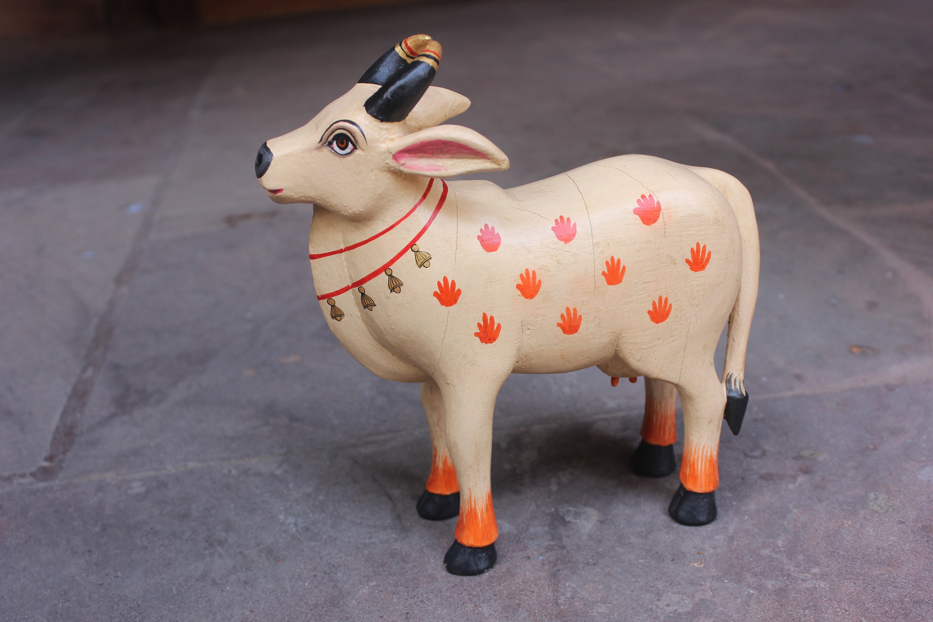 Beautiful hand made and handpainted holy cow statue for home | Etsy