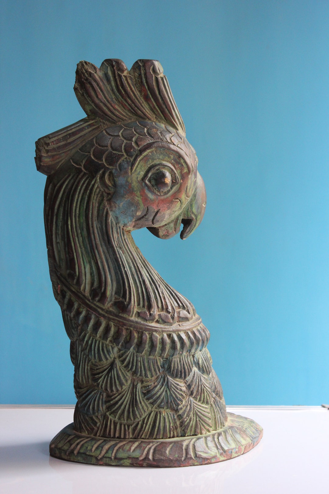 Wooden Parrot Head|| Table Decor|| Home Decoration || Solid Wood Home ...
