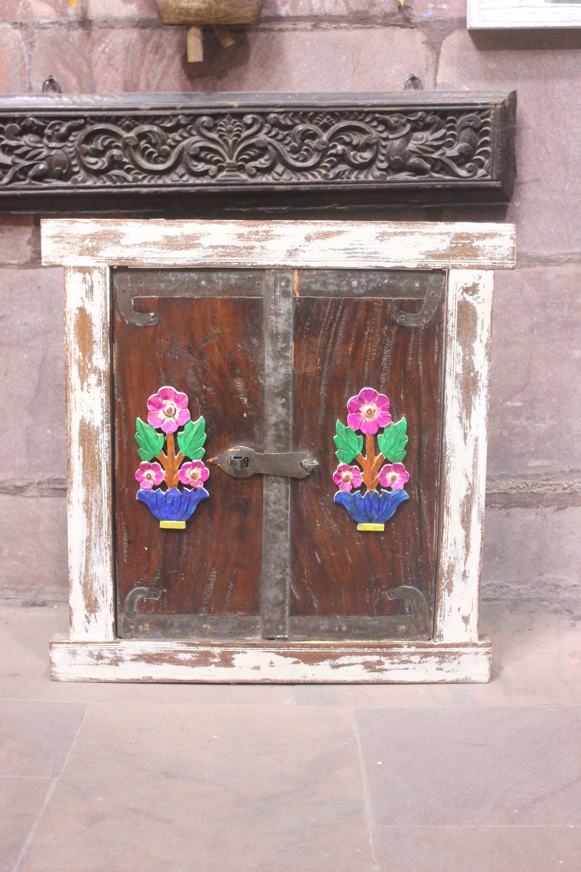 Antique Indian Floral Design Wall Decorative Window Rustic - Etsy