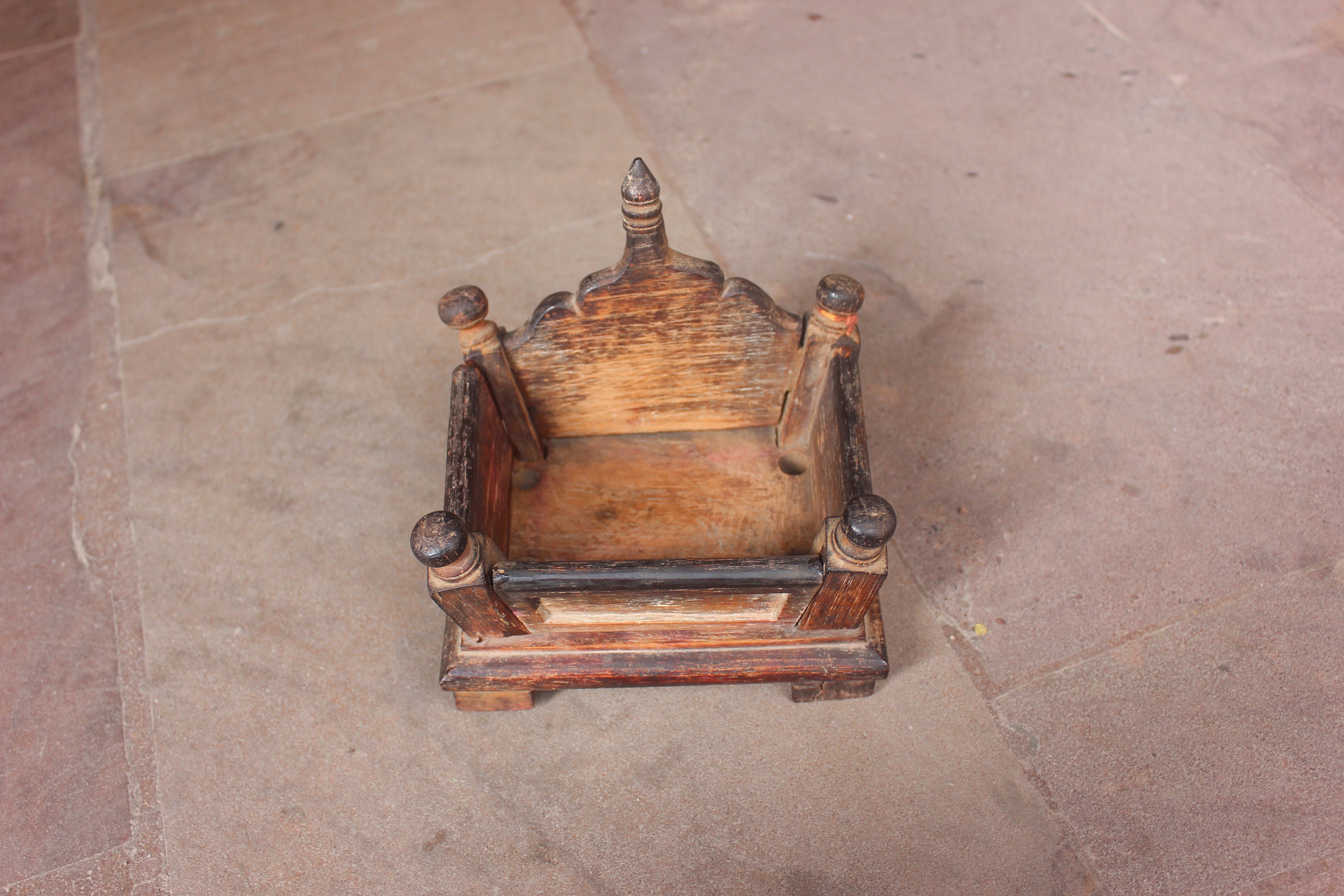 Old Wooden Throne Shape Altar Small Wall Shelve for | Etsy