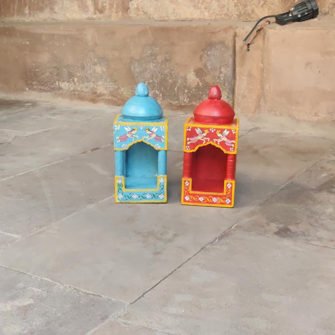 Wooden Small Painted Altar ||small Altar|| Wood Altar || Handmade Small ...