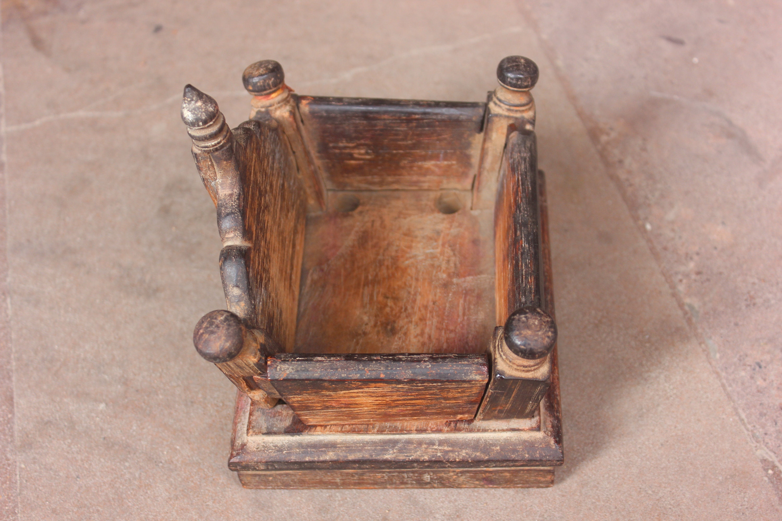 Old Wooden Throne Shape Altar Small Wall Shelve for | Etsy