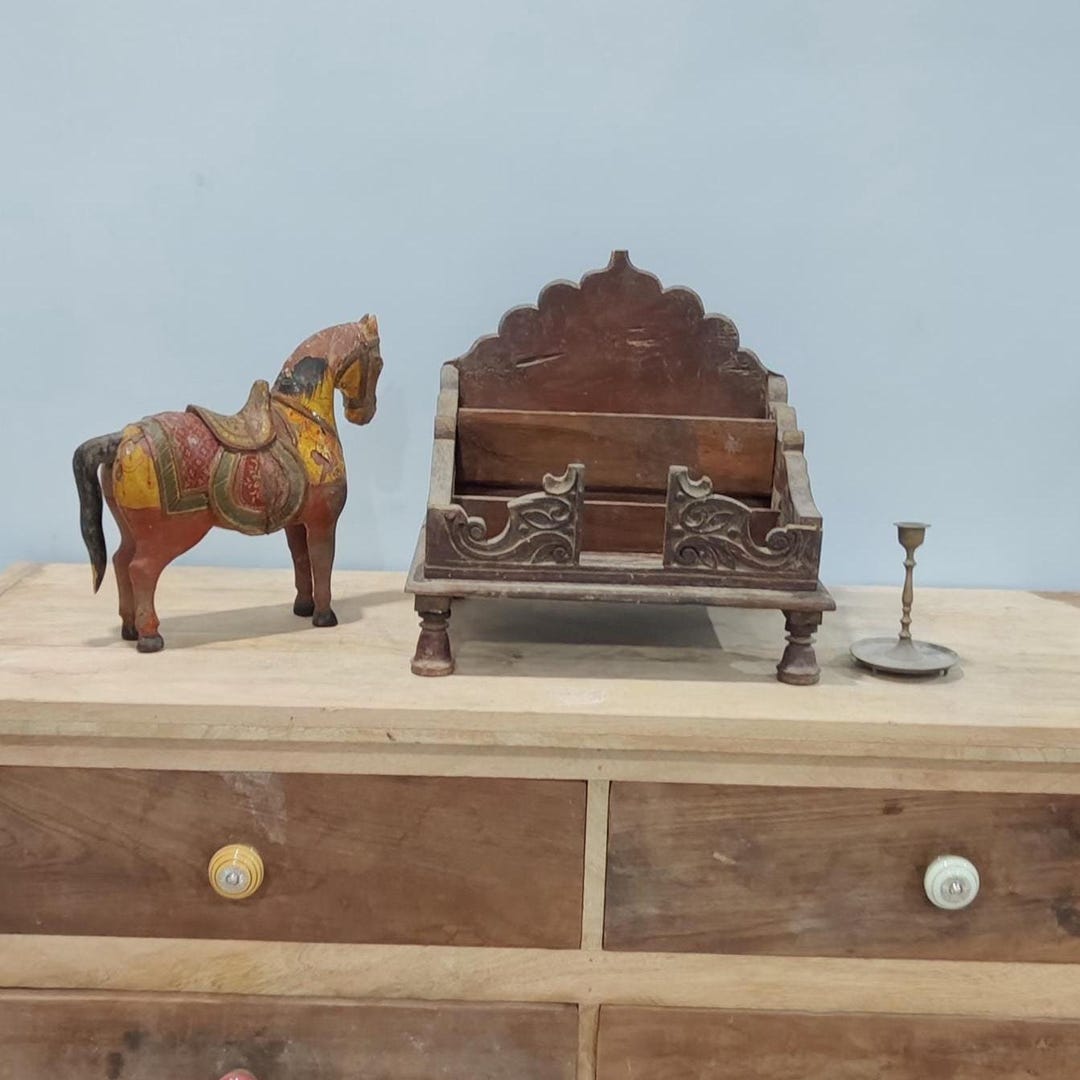 Antique Wooden Throne Shape Altar || Laddu Gopal Wooden Temple ...