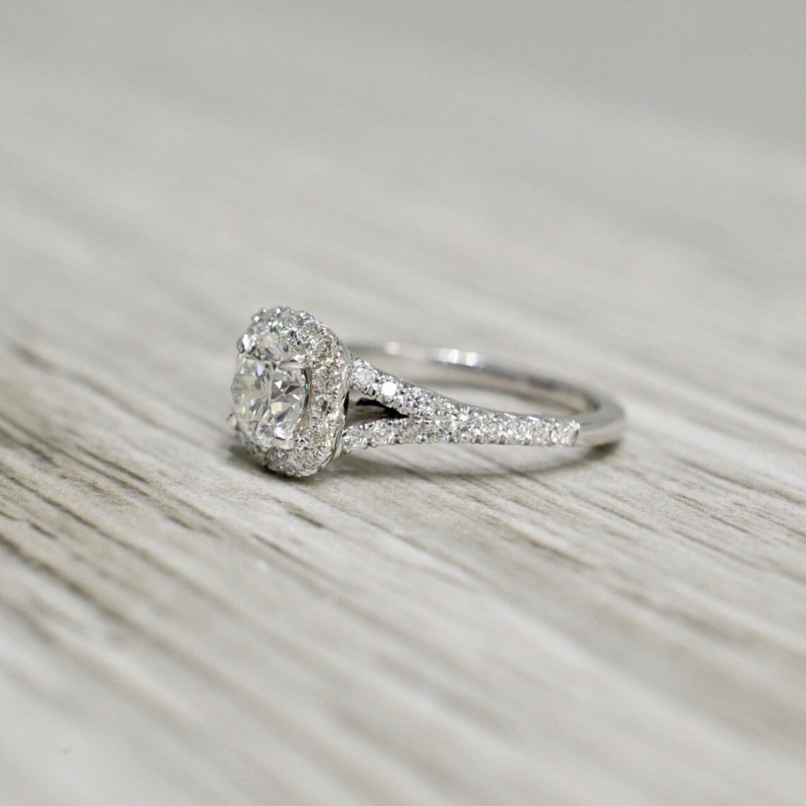 Halo Ring / Charles & Colvard Forever One 2.50 CT / Moissanite Ring/14k ...