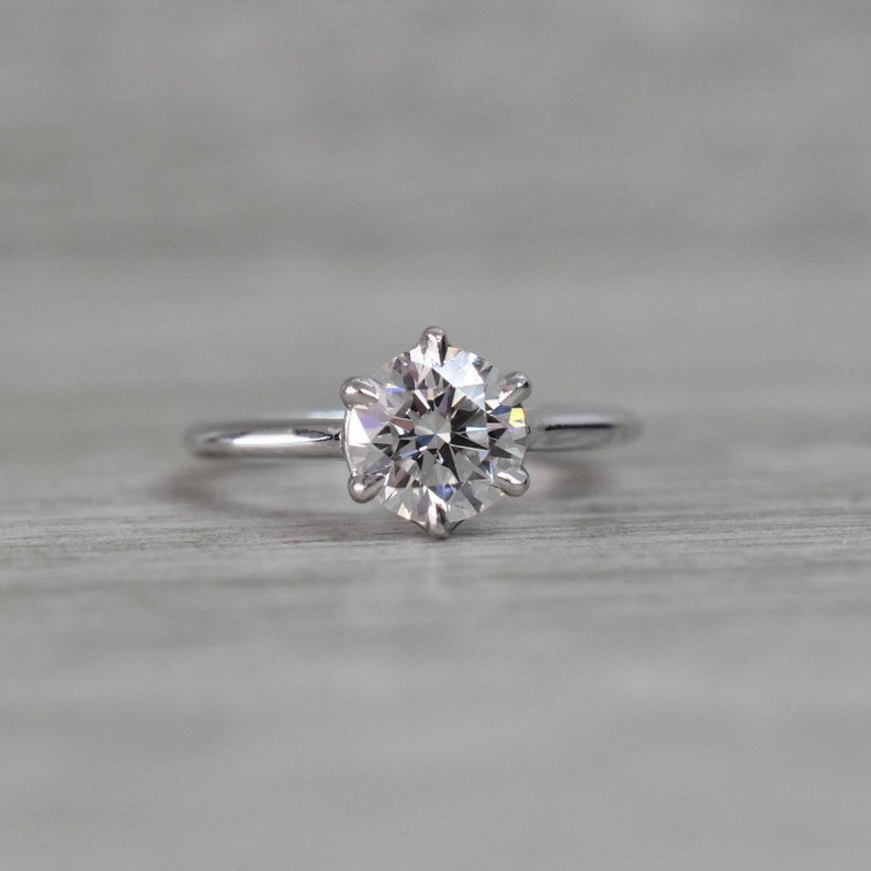 Charles & Colvard Forever One Solitaire Ring 1.40 CT Round Brilliant ...