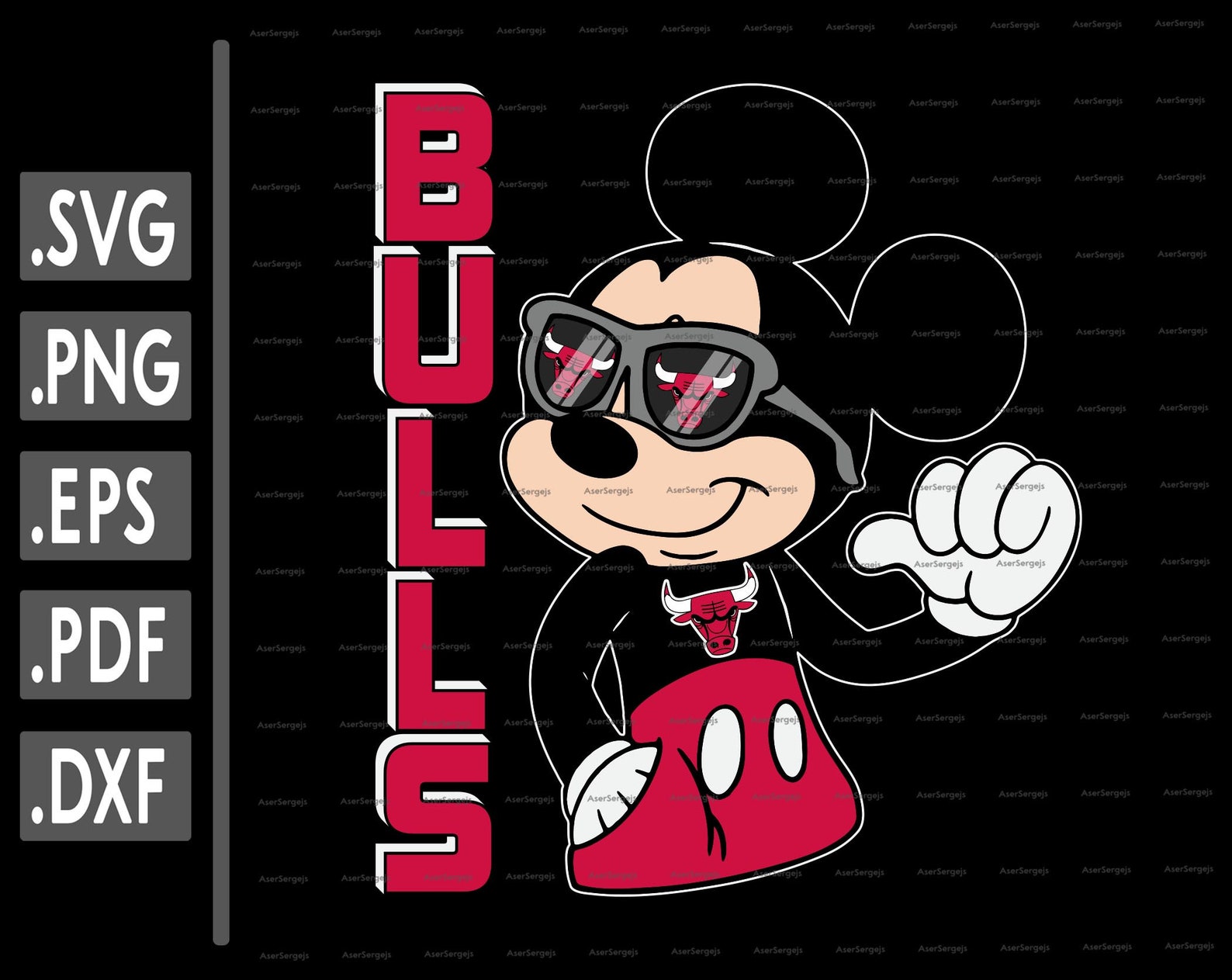 Mickey Mouse Bulls Fans SVG Mickey Bulls Basketball SVG | Etsy