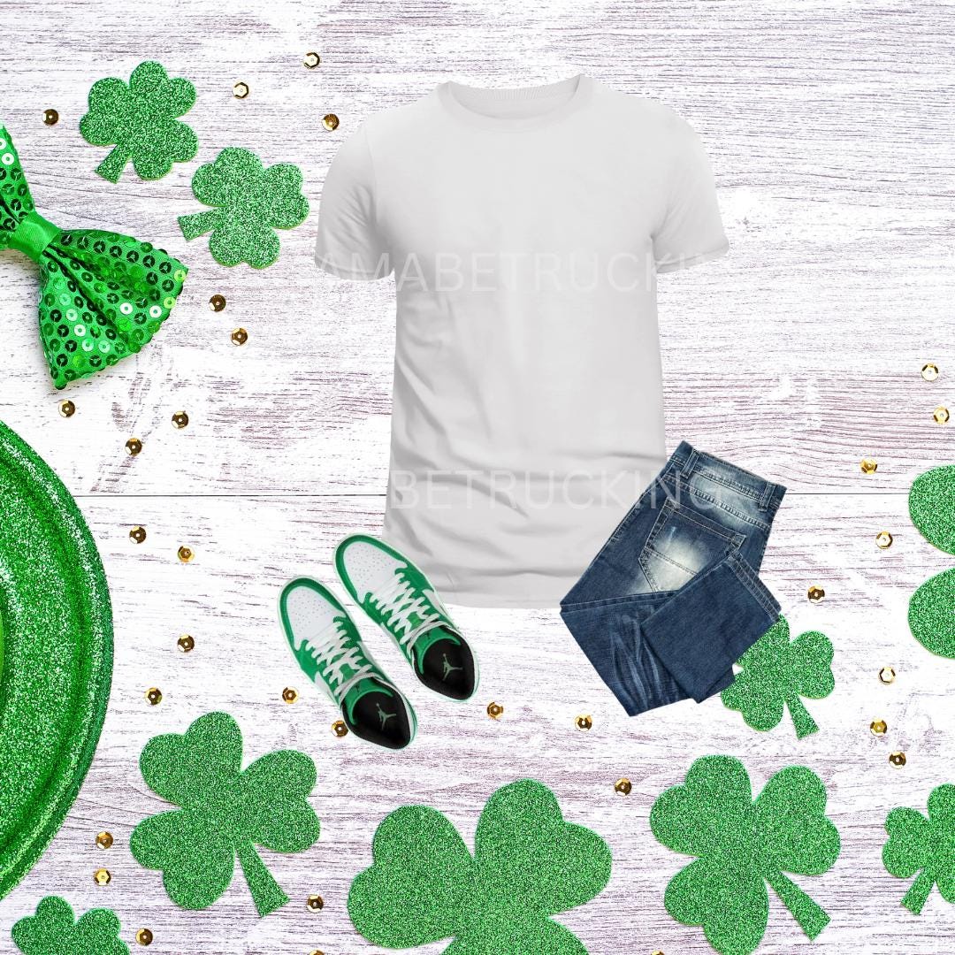 St Patricks Day White Tee Mockup - Etsy