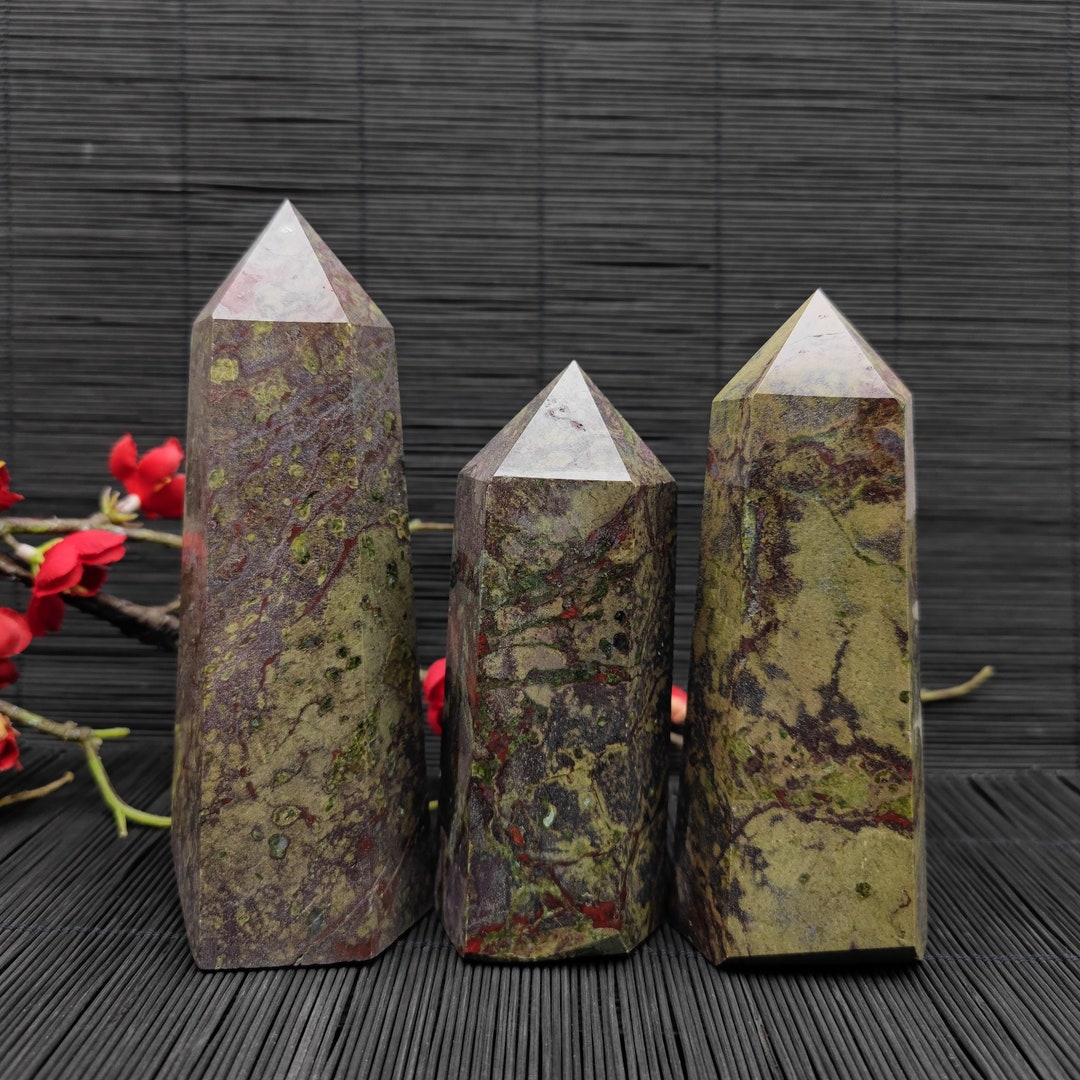 Dragon Blood Stone Tower Crystal Obelisk Wand Point Mineral Healing - Etsy