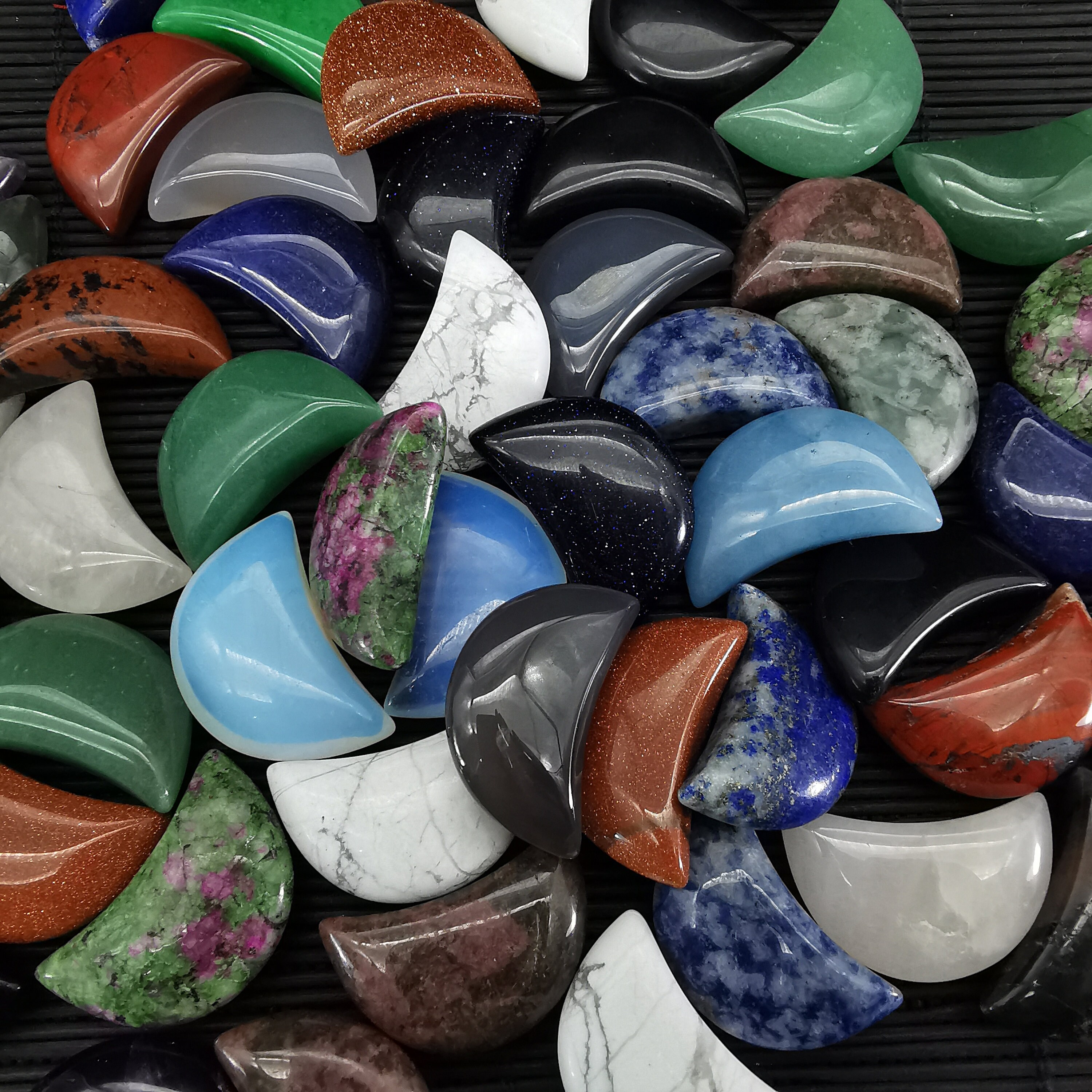 5 pieces Natural Quartz Crystal moon Hand Carved Quartz | Etsy