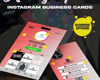 Customisable Instagram Business Cards X50 Cards - Etsy UK