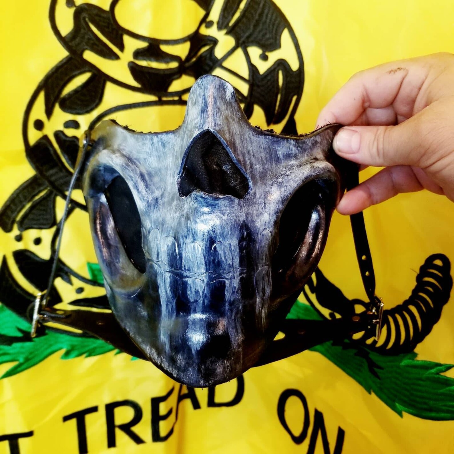 The Punisher War Paint Leather Skull Face Mask | Etsy